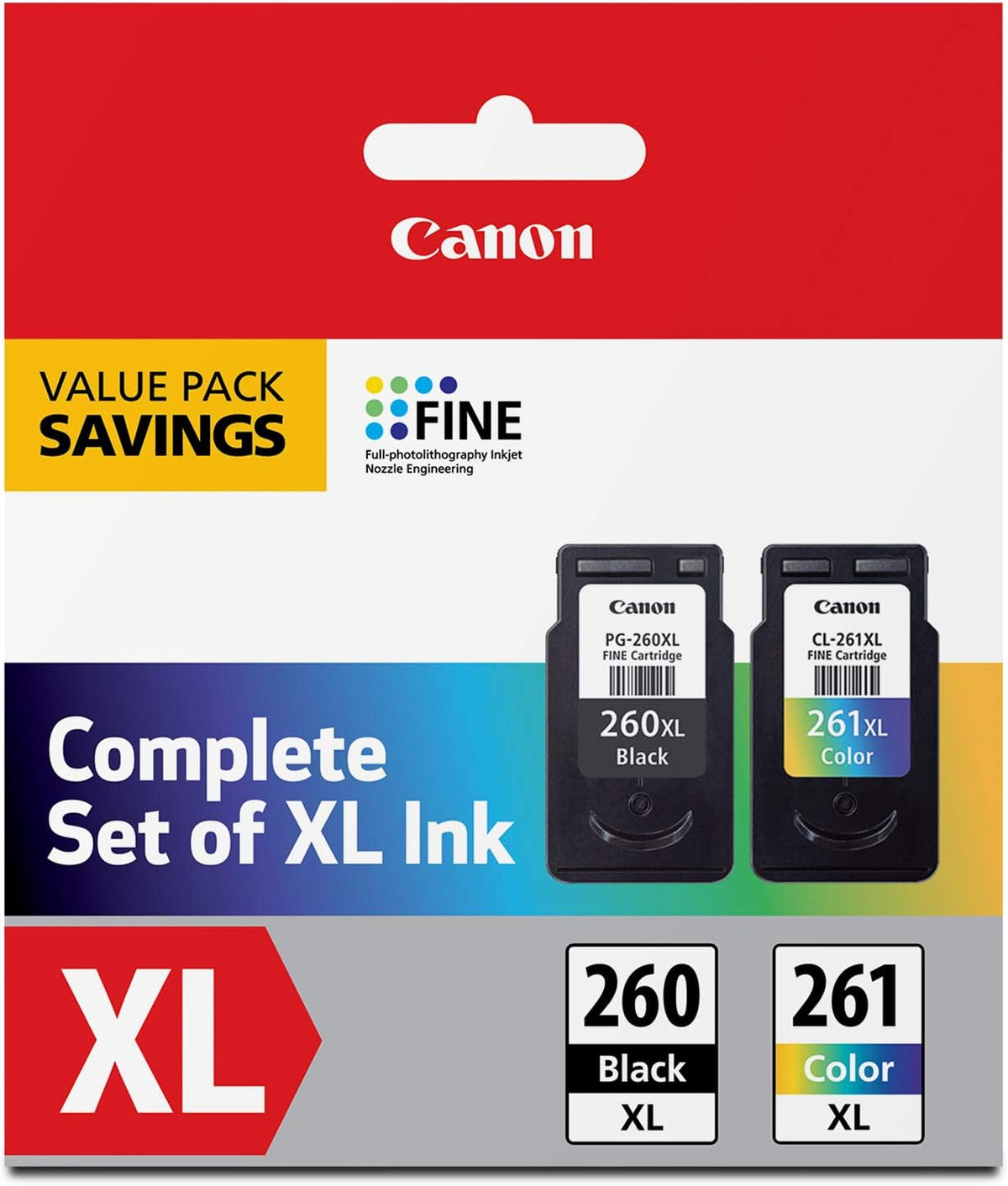 Canon - PG-260 XL / CL-261 XL 2-Pack High-Yield Ink Cartridges - 3706C ...